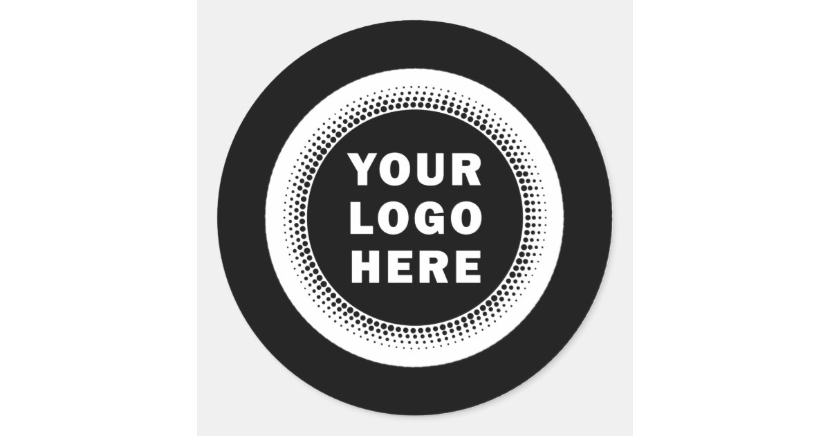 Custom Business Logo Classic Round Sticker | Zazzle