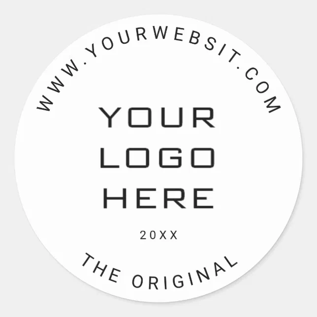 Custom Business Logo Classic Round Sticker | Zazzle