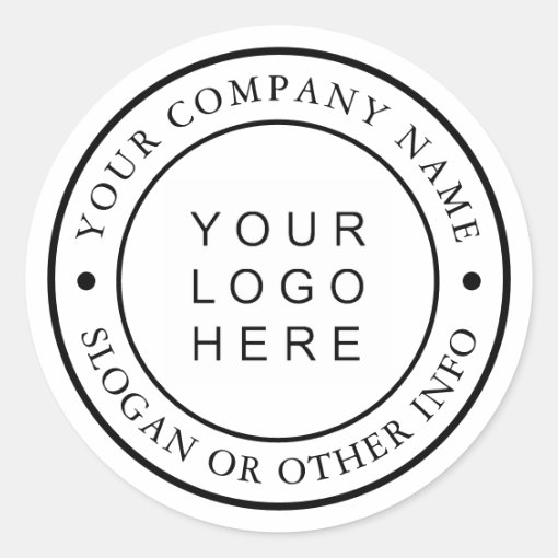 Custom Business Logo Classic Round Sticker | Zazzle