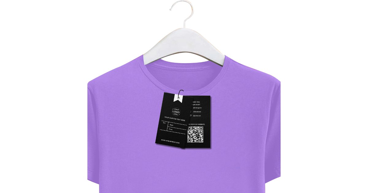 Custom Business Logo Clothing Label Price Hang Tag | Zazzle