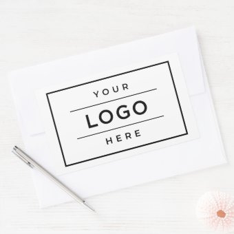 Custom Business Logo Company Branded Rectangular Sticker | Zazzle