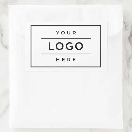 Custom Business Logo Company Branded Rectangular Sticker | Zazzle