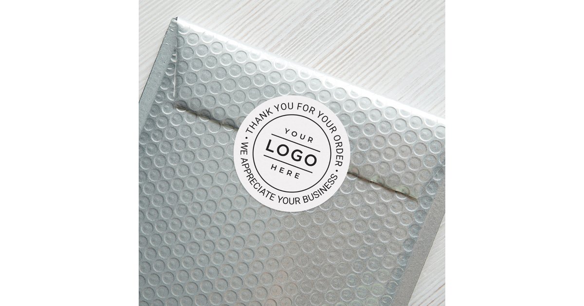 Custom Business Logo Company Branded Thank You Classic Round Sticker ...