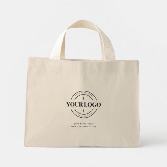 Custom Business Logo Company Corporate Branded Mini Tote Bag | Zazzle