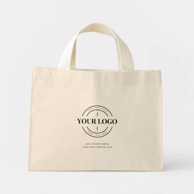 Custom Business Logo Company Corporate Branded Mini Tote Bag | Zazzle