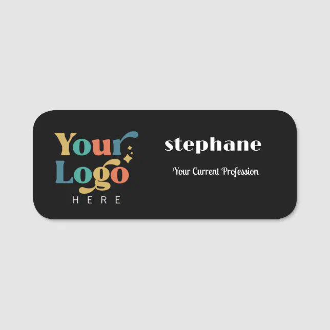 Custom Business Logo Company Employee Name Tag | Zazzle