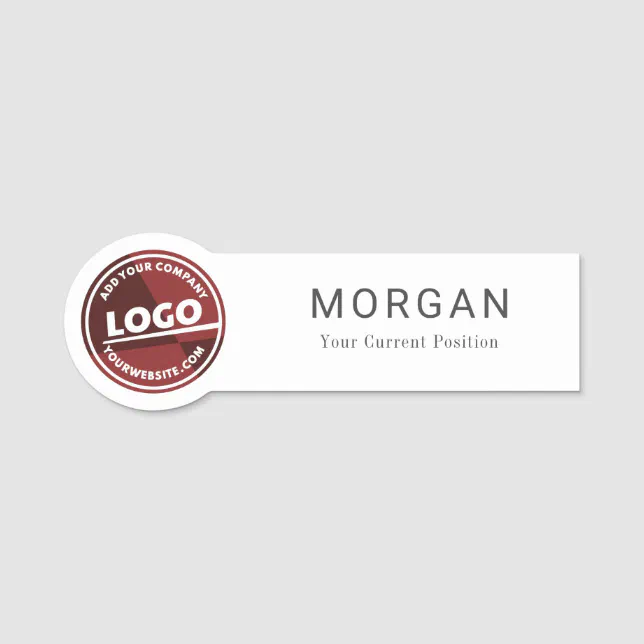 Custom Business Logo Company Employee Name Tag | Zazzle