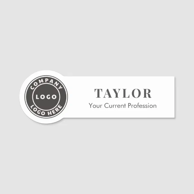 Custom Business Logo Company Employees Name Tag | Zazzle