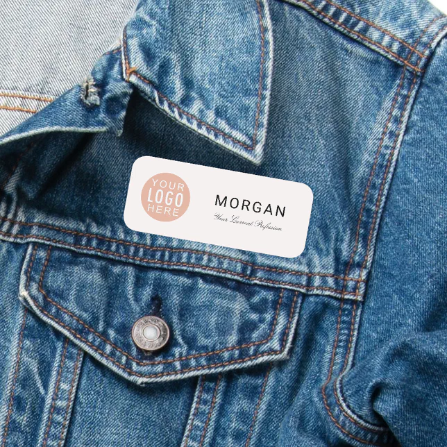 Custom Business Logo Company Employees Name Tag | Zazzle