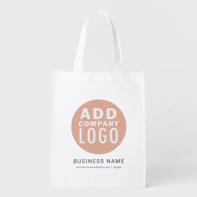 Custom Business Logo Company Employees Promotional Grocery Bag | Zazzle