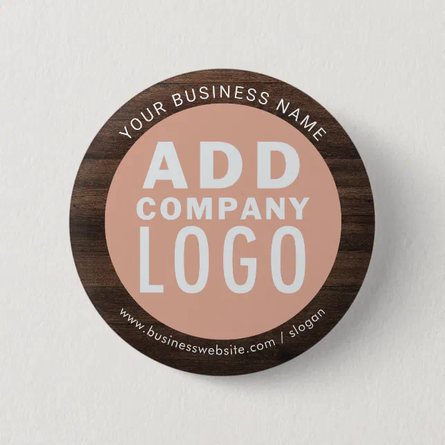 Custom Business Logo Company Employees Rustic Button | Zazzle