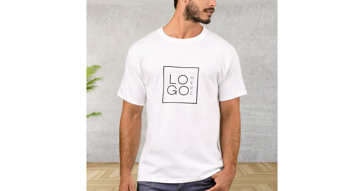 Custom Business Logo Company Event Minimalist T-Shirt | Zazzle