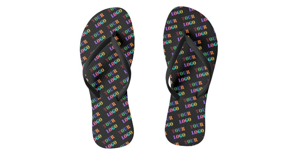 Custom Business Logo Company Flip Flops Your Color | Zazzle