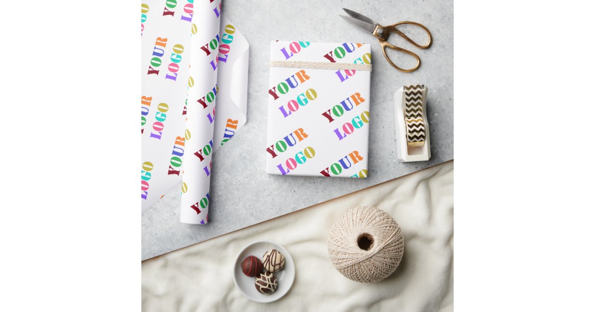 Custom Business Logo Company Gift Wrapping Paper | Zazzle