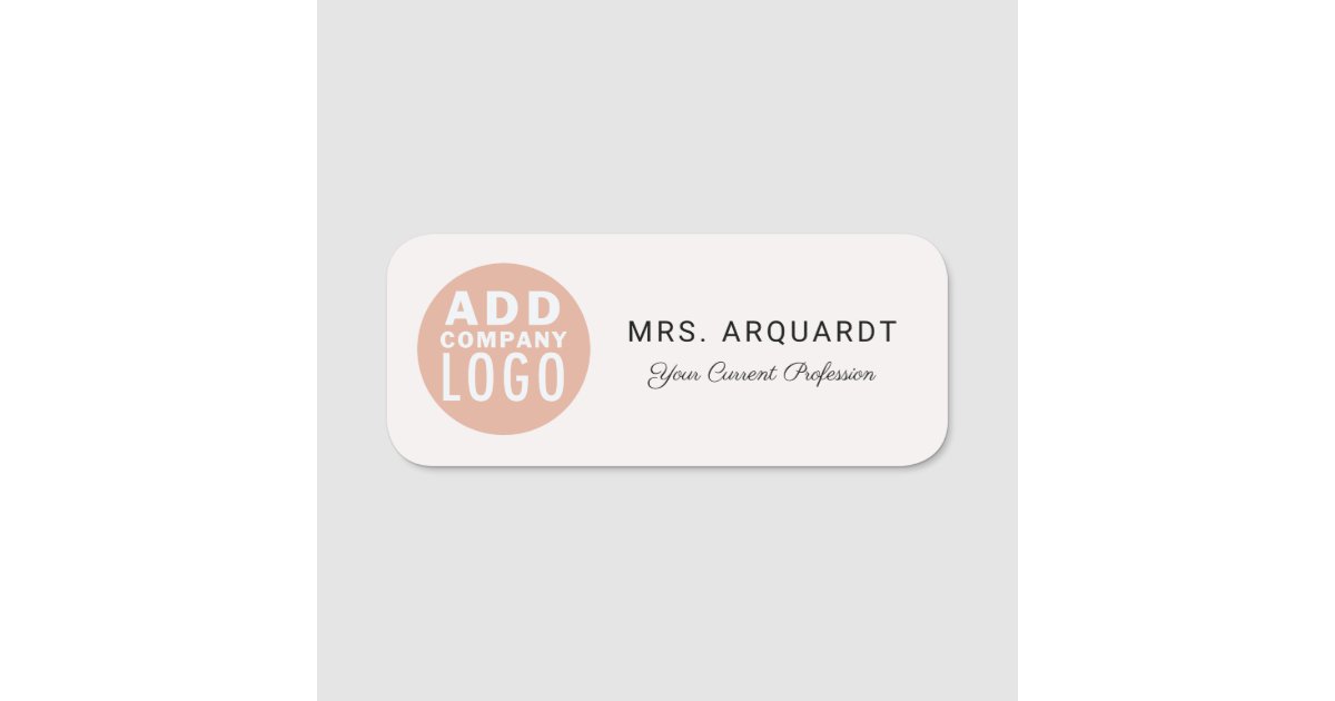 Custom Business Logo Company Management Name Tag | Zazzle