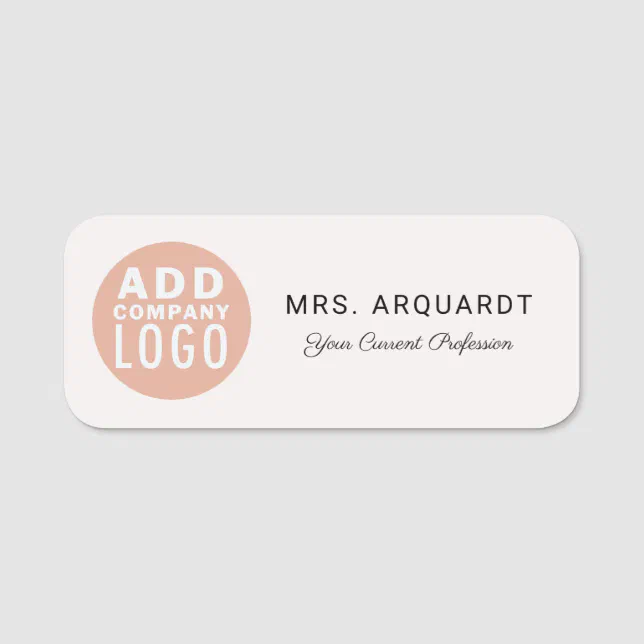 Custom Business Logo Company Management Name Tag | Zazzle