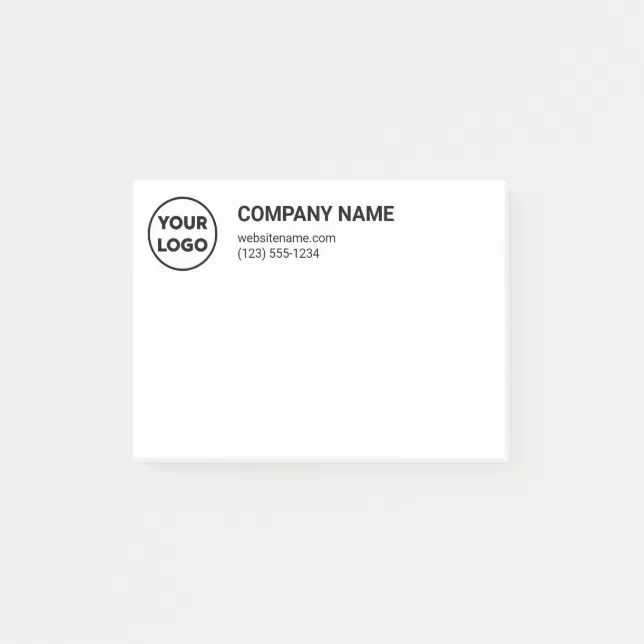 Custom Business Logo Company Name Contact Info Post-it Notes | Zazzle