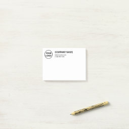 Custom Business Logo Company Name Contact Info Post-it Notes | Zazzle