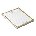 Custom Business Logo Company Name Gold Border Notepad | Zazzle