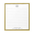 Custom Business Logo Company Name Gold Border Notepad | Zazzle