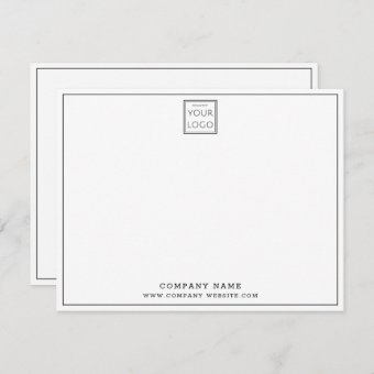 Custom Business Logo Company Name Note Card | Zazzle