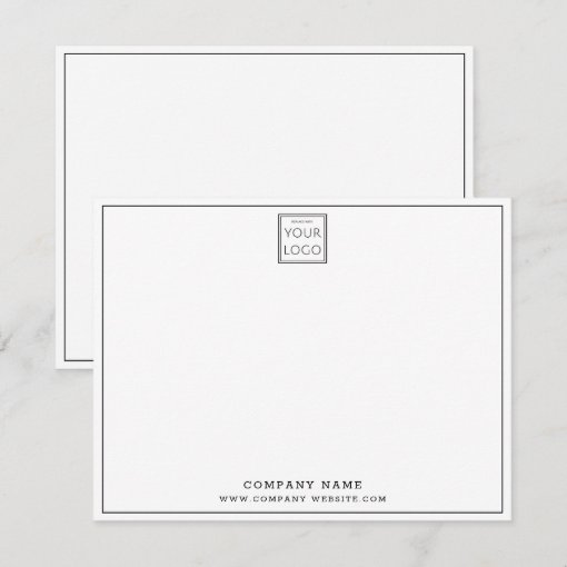 Custom Business Logo Company Name Note Card | Zazzle