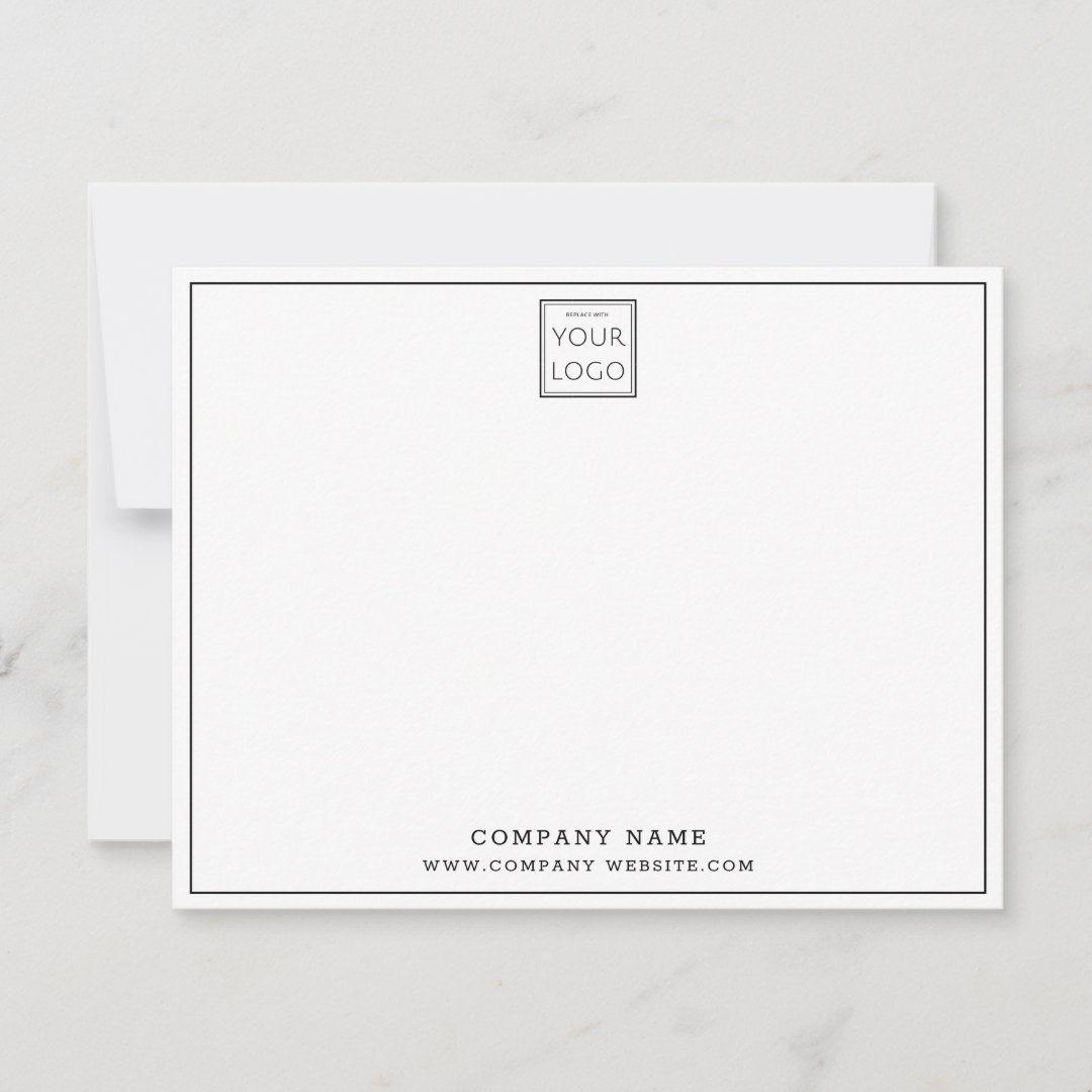 Custom Business Logo Company Name Note Card | Zazzle