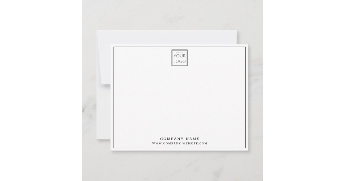Custom Business Logo Company Name Note Card | Zazzle