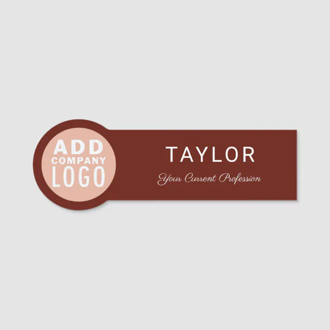 Custom Business Logo Company Office Staff Name Tag | Zazzle