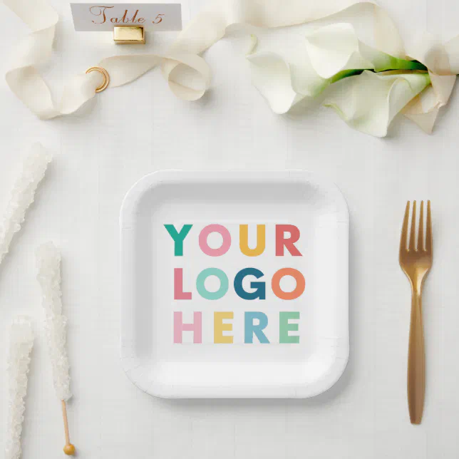 Custom Business Logo Company Party Event Supplies Paper Plates | Zazzle