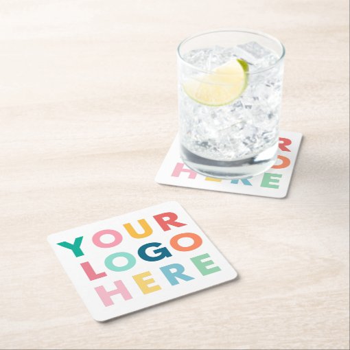 Custom Business Logo Company Party Event Supplies Square Paper Coaster ...