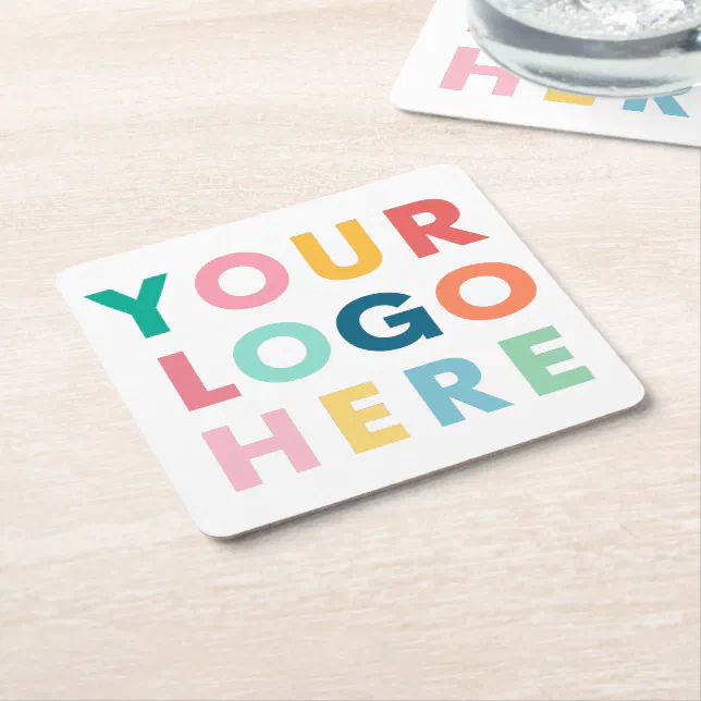 Custom Business Logo Company Party Event Supplies Square Paper Coaster ...