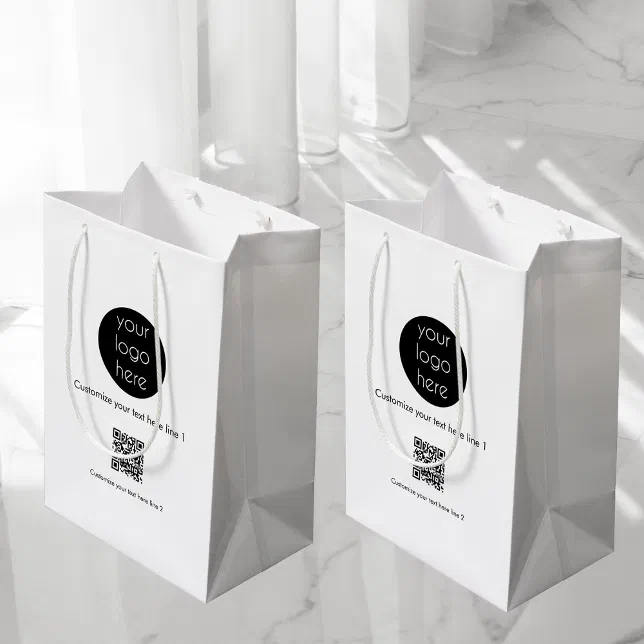 Custom Business Logo Company Promotional Medium Gift Bag | Zazzle