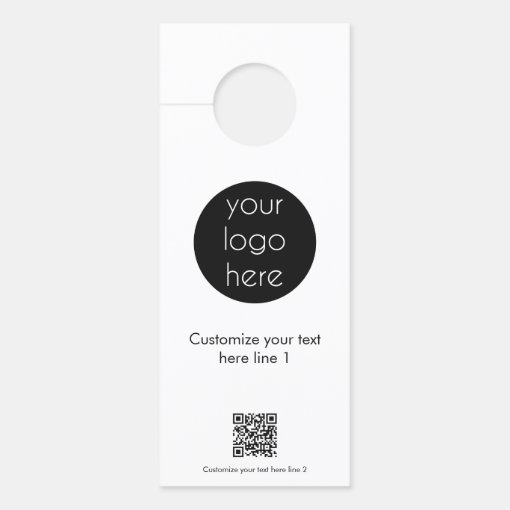 Custom Business Logo Company Promotional QR Code Door Hanger | Zazzle