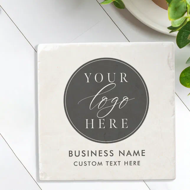 Custom Business Logo Company Stone Coaster | Zazzle