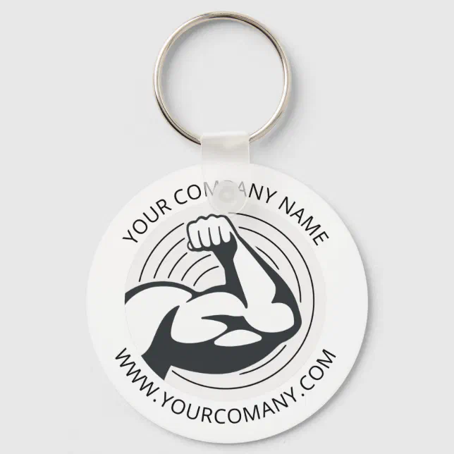 Custom Business Logo Company Website Keychain | Zazzle