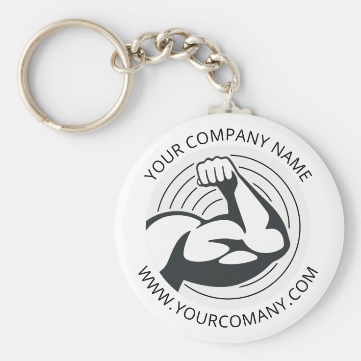 Custom Business Logo Company Website Keychain | Zazzle