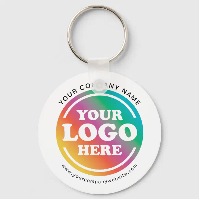 Custom Business Logo, Company Website Promotion Keychain | Zazzle