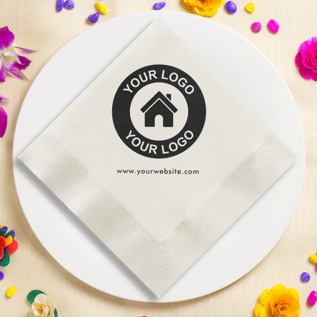 Custom Business Logo Company Website Promotional Napkins | Zazzle