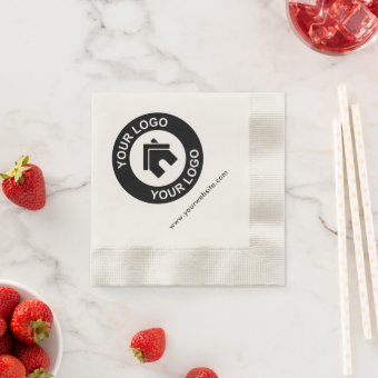 Custom Business Logo Company Website Promotional Napkins | Zazzle