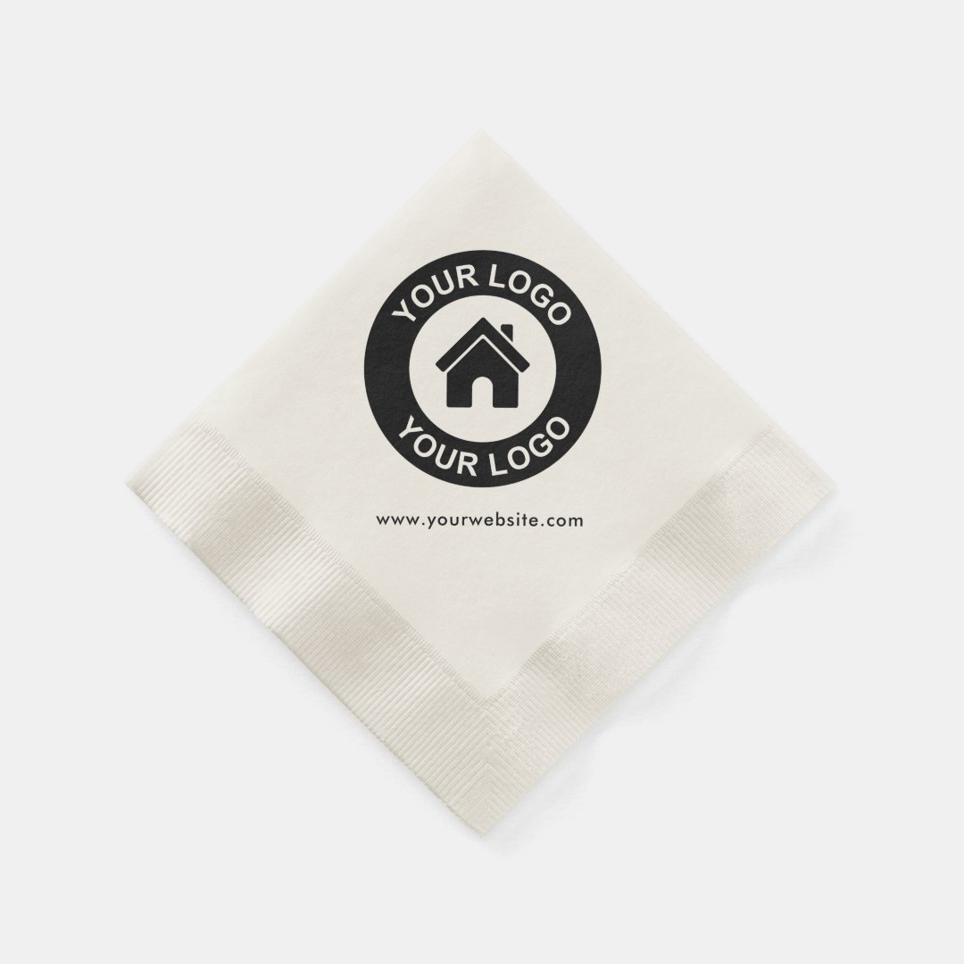 Custom Business Logo Company Website Promotional Napkins | Zazzle