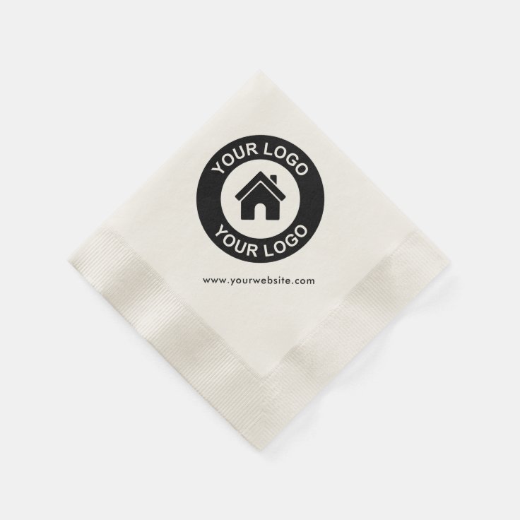 Custom Business Logo Company Website Promotional Napkins | Zazzle