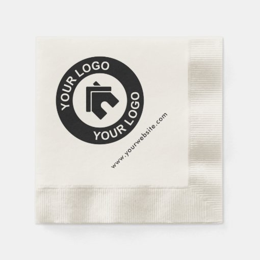 Custom Business Logo Company Website Promotional Napkins | Zazzle