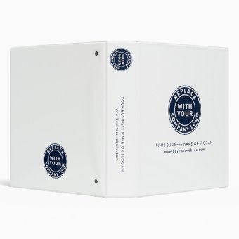 Custom Business Logo Corporate Branded 3 Ring Binder | Zazzle