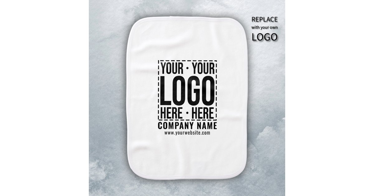 Custom Business Logo Corporate Company Modern Cool Baby Burp Cloth | Zazzle