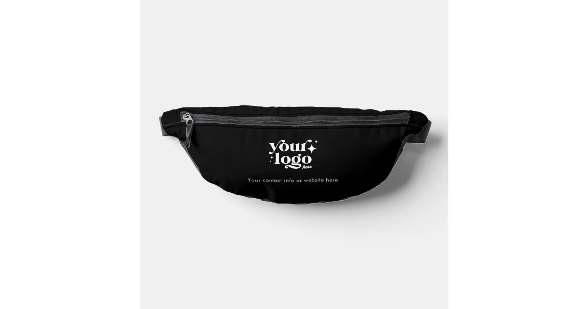Custom Business Logo Cute Stylish Cool Black Fanny Pack | Zazzle