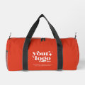 Custom Business Logo Cute Stylish Cool Red Duffle Bag | Zazzle