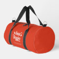 Custom Business Logo Cute Stylish Cool Red Duffle Bag | Zazzle