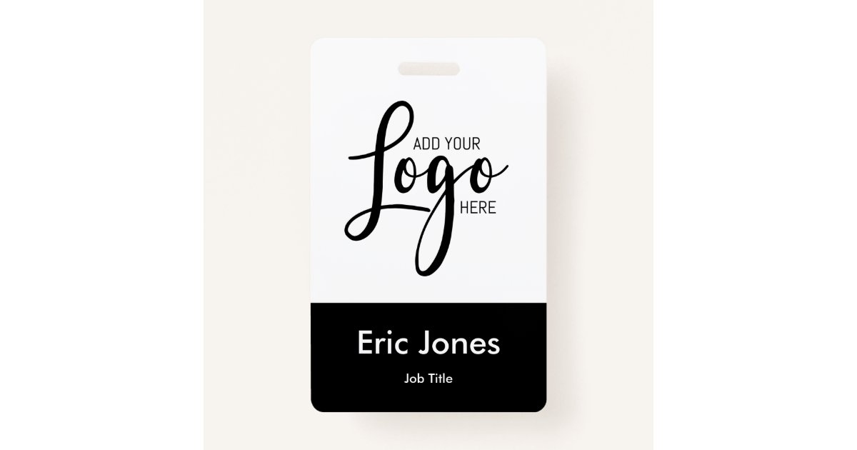 Custom BUSINESS LOGO employee ID identification Ba Badge | Zazzle
