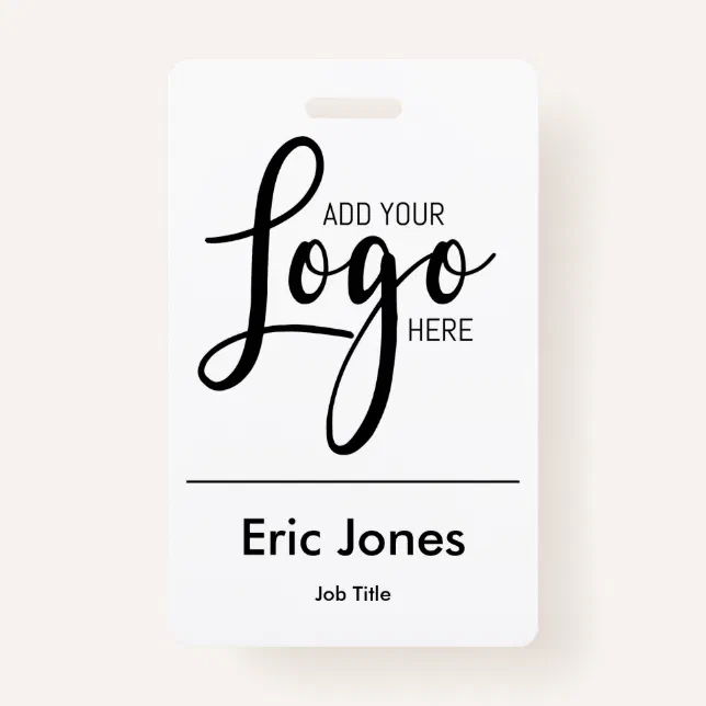 Custom BUSINESS LOGO employee ID identification Badge | Zazzle